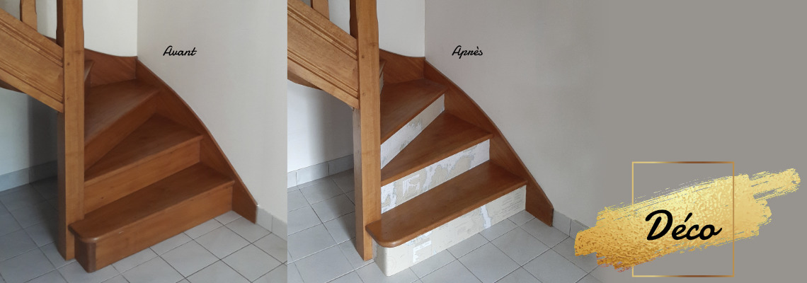 Contremarches d'escalier, relooking déco par Marion Le Bec